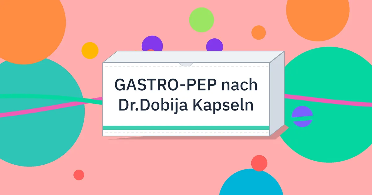 Symbolbild: Packung mit der Aufschrift GASTRO-PEP nach Dr.Dobija Kapseln (PZN 19458351) – Verfügbarkeit und Bezug in Apotheken in Frankfurt am Main