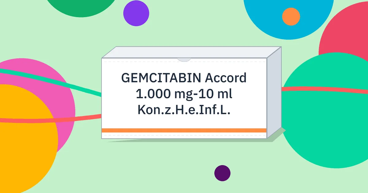 Symbolbild: Packung mit der Aufschrift GEMCITABIN Accord 1.000 mg-10 ml Kon.z.H.e.Inf.L. (PZN 03068487) – Verfügbarkeit und Bezug in Apotheken in Frankfurt am Main
