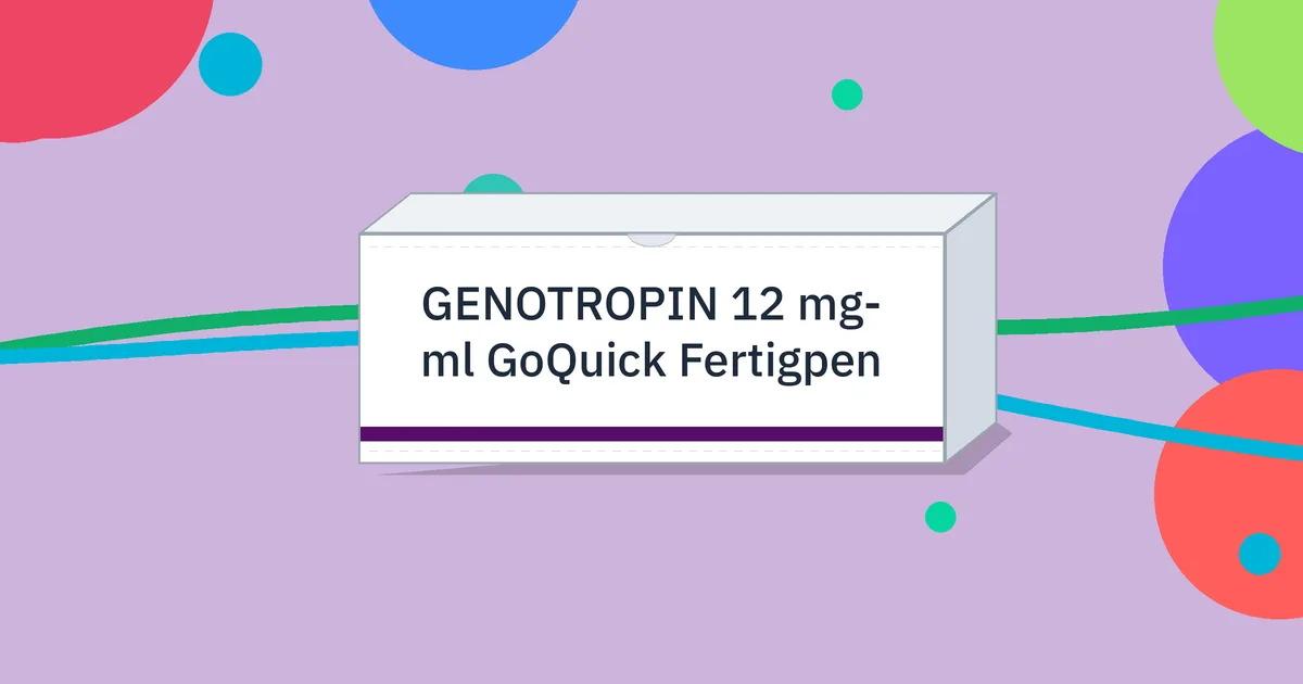 Symbolbild: Packung mit der Aufschrift GENOTROPIN 12 mg-ml GoQuick Fertigpen (PZN 16799910) – Verfügbarkeit und Bezug in Apotheken in Frankfurt am Main