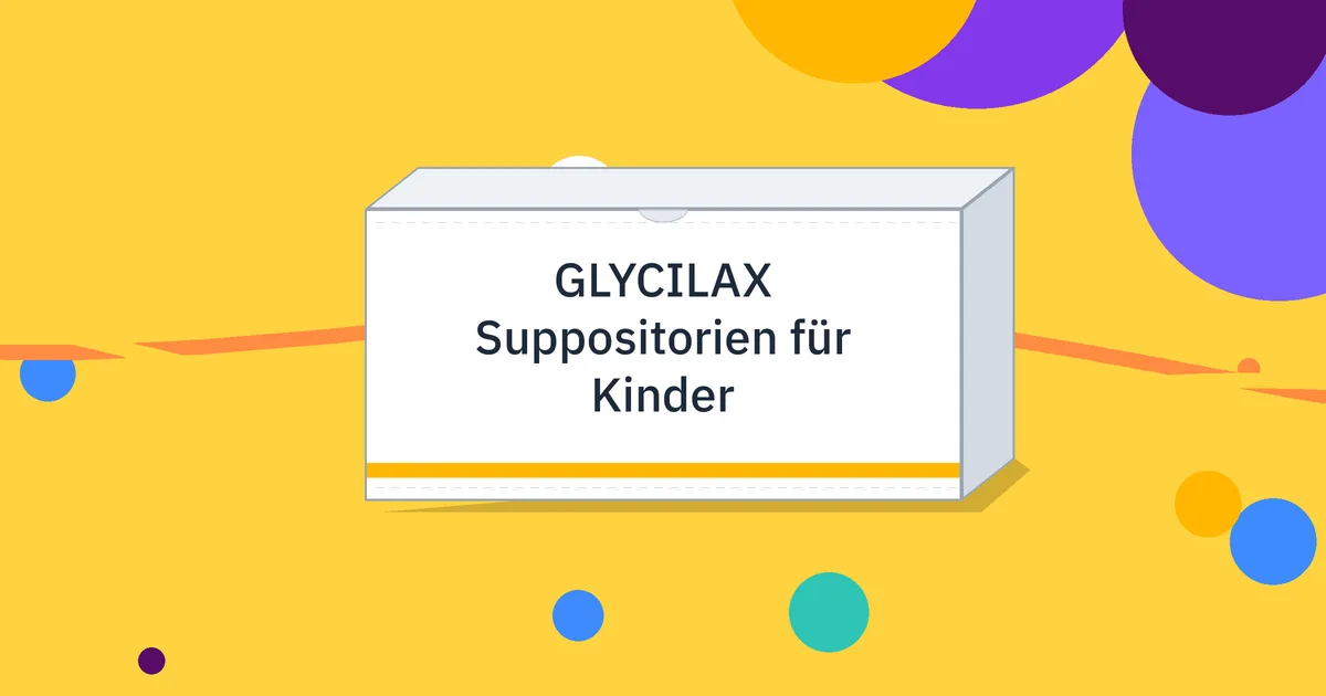 Symbolbild: Packung mit der Aufschrift GLYCILAX Suppositorien für Kinder (PZN 04942868) – Verfügbarkeit und Bezug in Apotheken in Frankfurt am Main