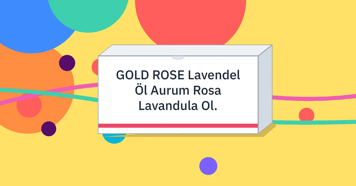Symbolbild: Packung mit der Aufschrift GOLD ROSE Lavendel Öl Aurum Rosa Lavandula Ol. (PZN 02468316) – Verfügbarkeit und Bezug in Apotheken in Frankfurt am Main