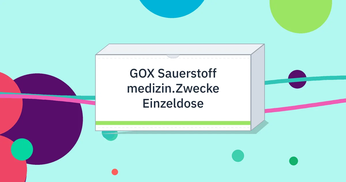 Symbolbild: Packung mit der Aufschrift GOX Sauerstoff medizin.Zwecke Einzeldose (PZN 00389883) – Verfügbarkeit und Bezug in Apotheken in Frankfurt am Main