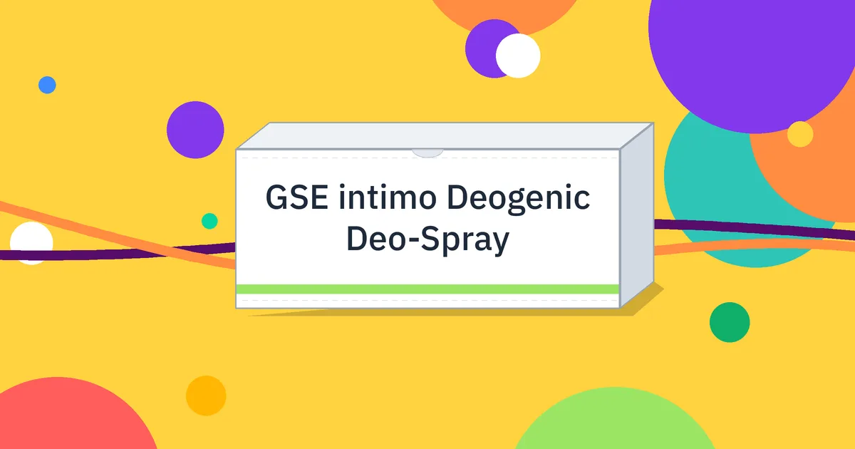 Symbolbild: Packung mit der Aufschrift GSE intimo Deogenic Deo-Spray (PZN 16937275) – Verfügbarkeit und Bezug in Apotheken in Frankfurt am Main