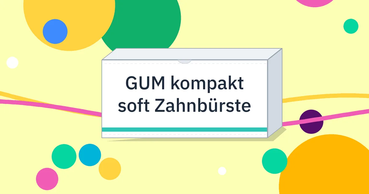 Symbolbild: Packung mit der Aufschrift GUM kompakt soft Zahnbürste (PZN 04549898) – Verfügbarkeit und Bezug in Apotheken in Frankfurt am Main