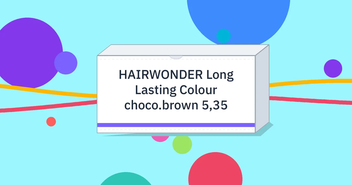 Symbolbild: Packung mit der Aufschrift HAIRWONDER Long Lasting Colour choco.brown 5,35 (PZN 20630565) – Verfügbarkeit und Bezug in Apotheken in Frankfurt am Main