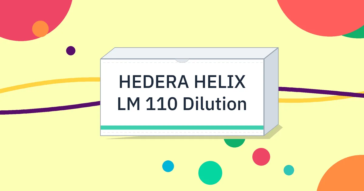 Symbolbild: Packung mit der Aufschrift HEDERA HELIX LM 110 Dilution (PZN 12885630) – Verfügbarkeit und Bezug in Apotheken in Frankfurt am Main