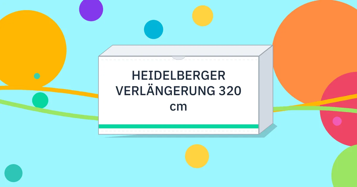 Symbolbild: Packung mit der Aufschrift HEIDELBERGER VERLÄNGERUNG 320 cm (PZN 14259983) – Verfügbarkeit und Bezug in Apotheken in Frankfurt am Main