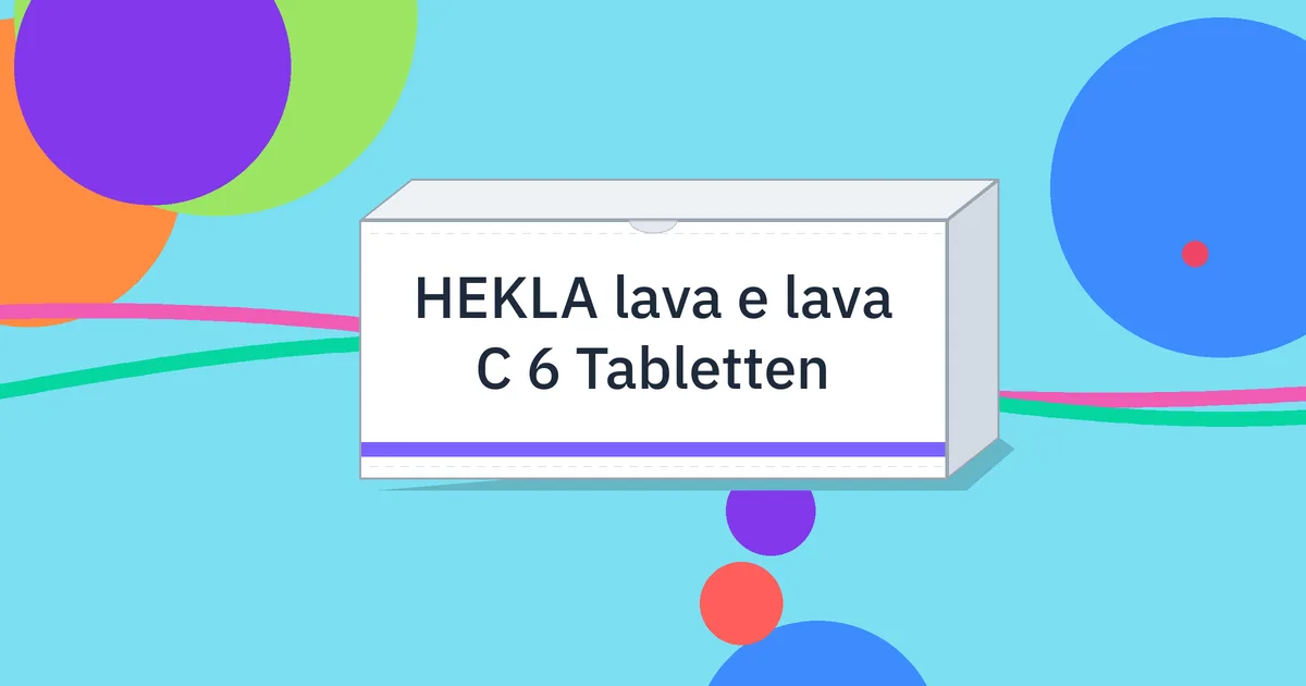 Symbolbild: Packung mit der Aufschrift HEKLA lava e lava C 6 Tabletten (PZN 11111464) – Verfügbarkeit und Bezug in Apotheken in Frankfurt am Main