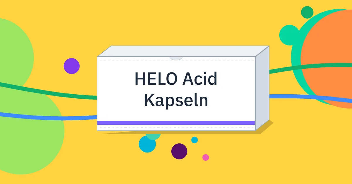 Symbolbild: Packung mit der Aufschrift HELO Acid Kapseln (PZN 20858156) – Verfügbarkeit und Bezug in Apotheken in Frankfurt am Main