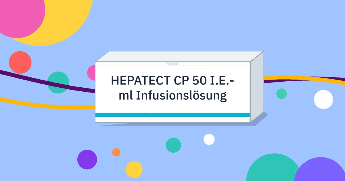Symbolbild: Packung mit der Aufschrift HEPATECT CP 50 I.E.-ml Infusionslösung (PZN 00651826) – Verfügbarkeit und Bezug in Apotheken in Frankfurt am Main