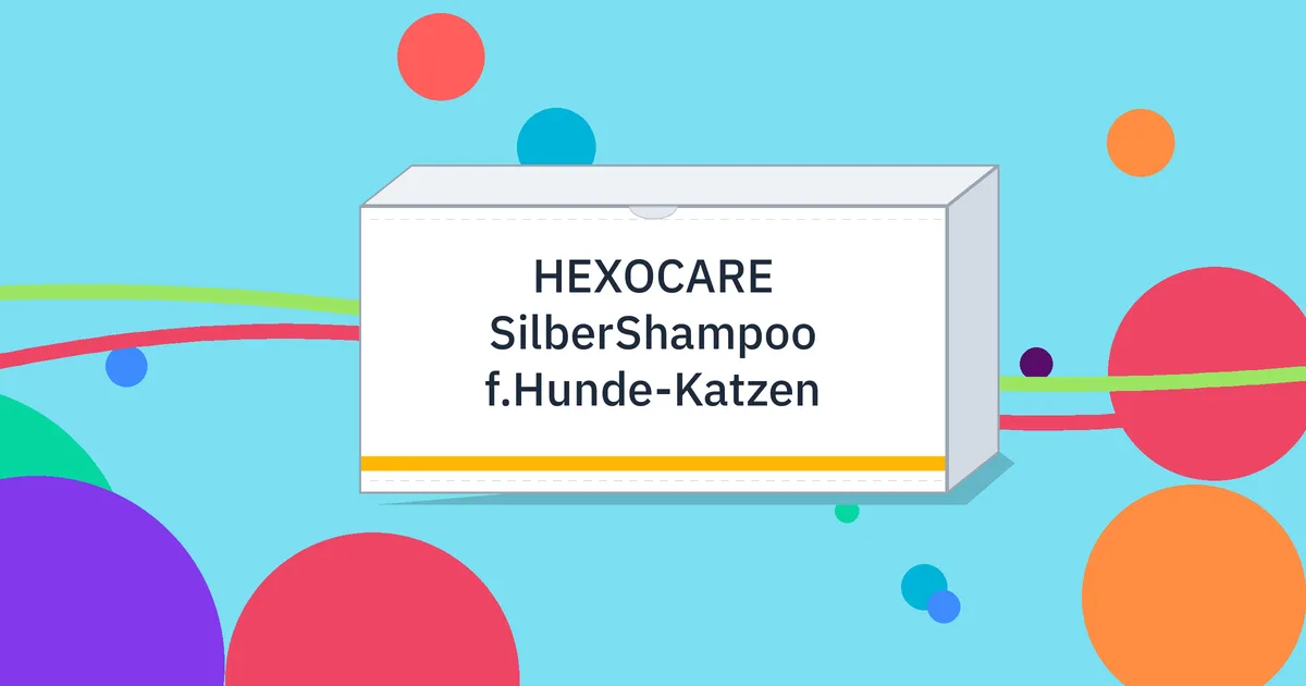 Symbolbild: Packung mit der Aufschrift HEXOCARE SilberShampoo f.Hunde-Katzen (PZN 11095831) – Verfügbarkeit und Bezug in Apotheken in Frankfurt am Main