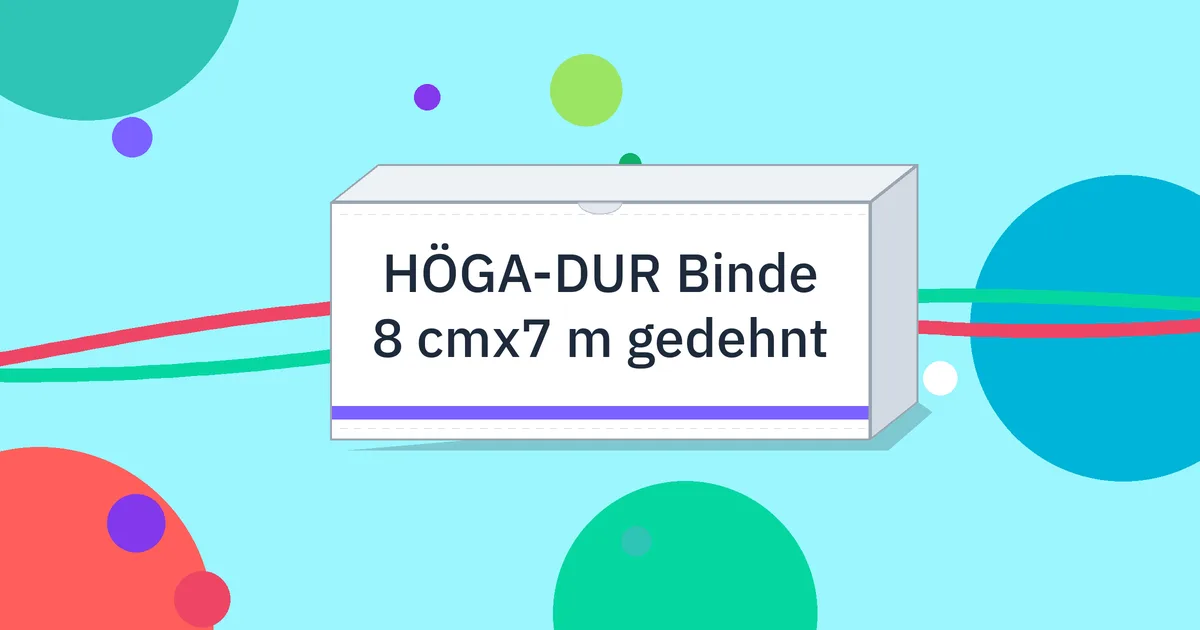 Symbolbild: Packung mit der Aufschrift HÖGA-DUR Binde 8 cmx7 m gedehnt (PZN 04400995) – Verfügbarkeit und Bezug in Apotheken in Frankfurt am Main
