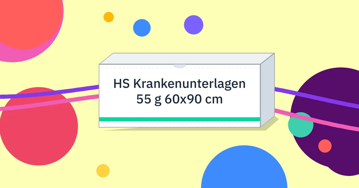 Symbolbild: Packung mit der Aufschrift HS Krankenunterlagen 55 g 60x90 cm (PZN 12596392) – Verfügbarkeit und Bezug in Apotheken in Frankfurt am Main