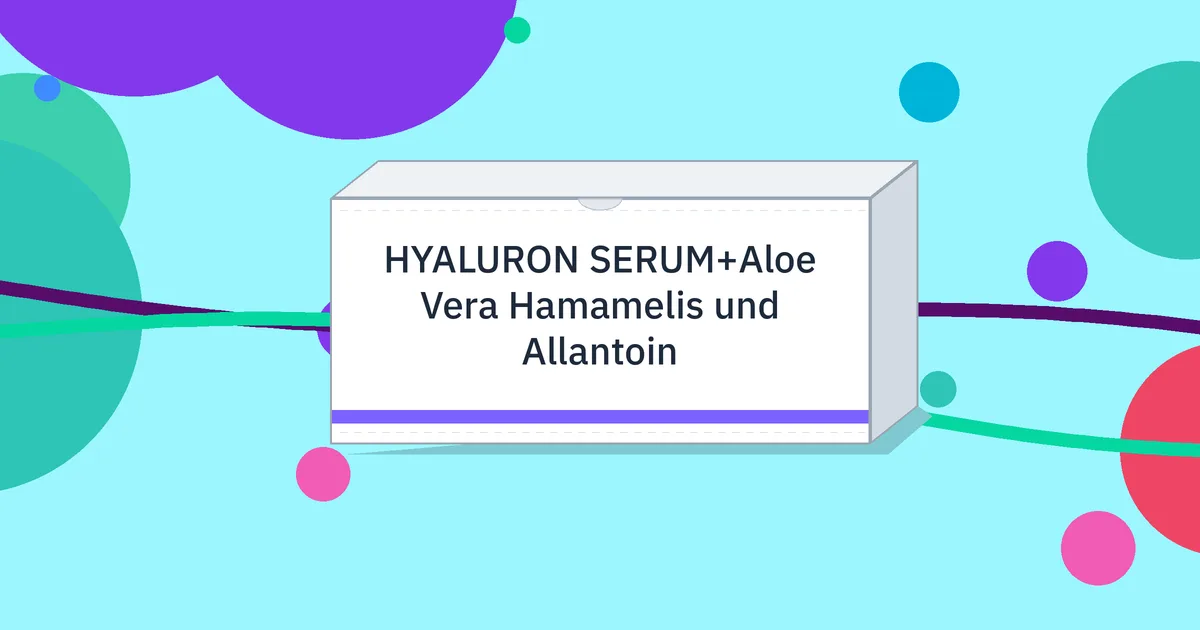 Symbolbild: Packung mit der Aufschrift HYALURON SERUM+Aloe Vera Hamamelis und Allantoin (PZN 19402942) – Verfügbarkeit und Bezug in Apotheken in Frankfurt am Main