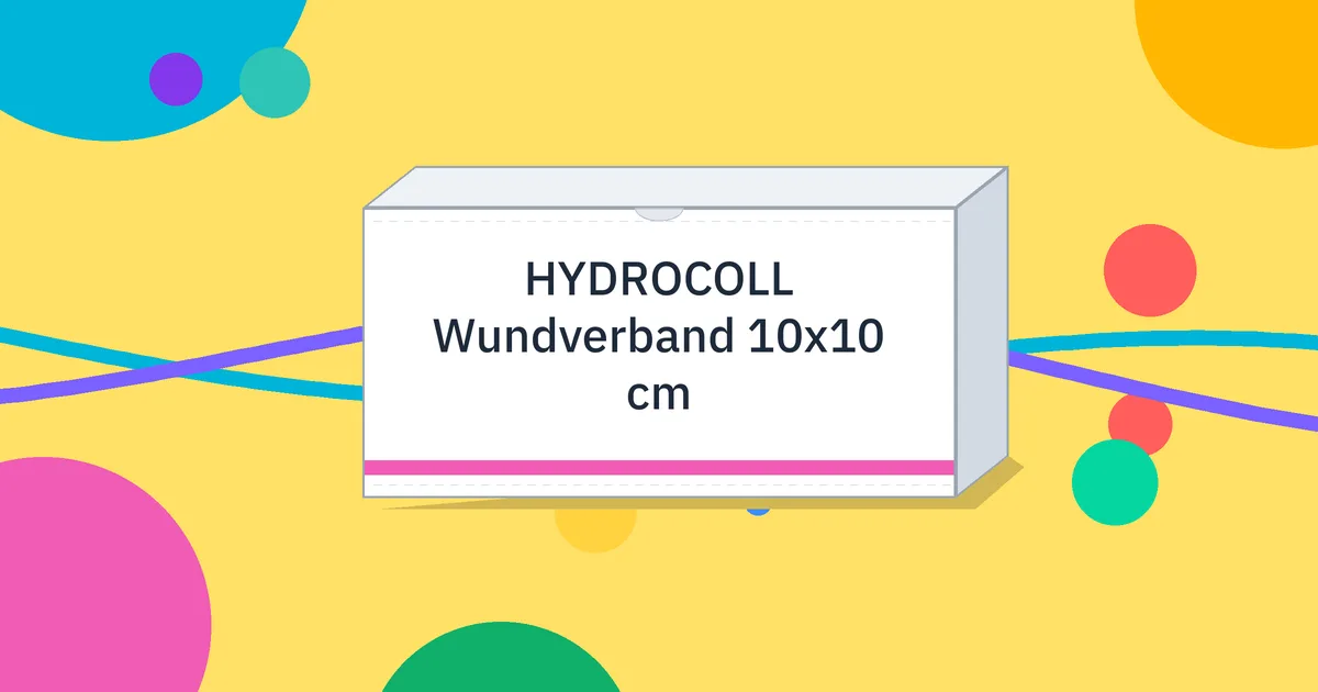 Symbolbild: Packung mit der Aufschrift HYDROCOLL Wundverband 10x10 cm (PZN 14374336) – Verfügbarkeit und Bezug in Apotheken in Frankfurt am Main