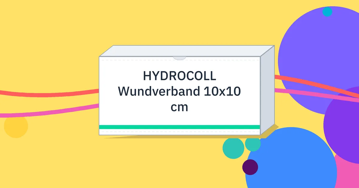 Symbolbild: Packung mit der Aufschrift HYDROCOLL Wundverband 10x10 cm (PZN 02930192) – Verfügbarkeit und Bezug in Apotheken in Frankfurt am Main