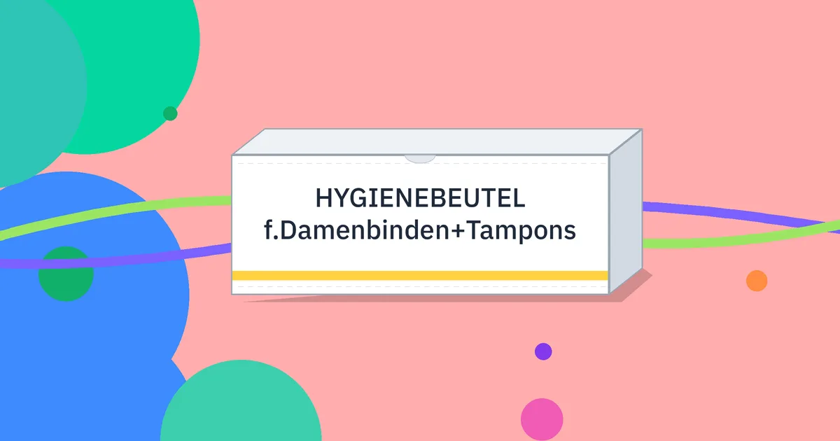 Symbolbild: Packung mit der Aufschrift HYGIENEBEUTEL f.Damenbinden+Tampons (PZN 09379076) – Verfügbarkeit und Bezug in Apotheken in Frankfurt am Main
