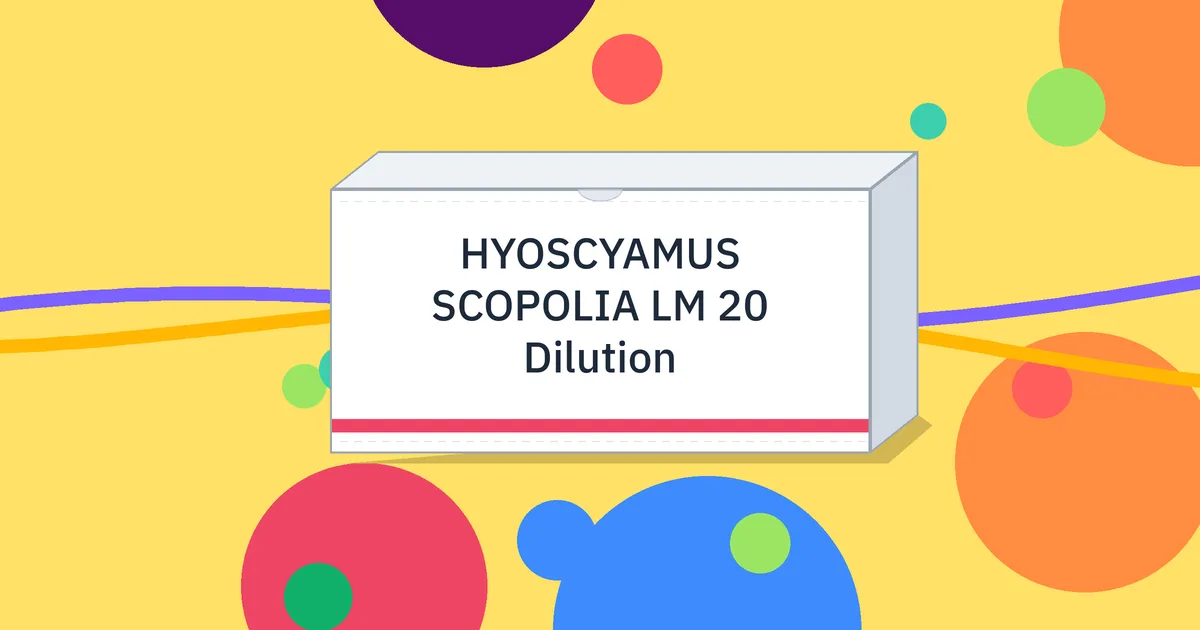 Symbolbild: Packung mit der Aufschrift HYOSCYAMUS SCOPOLIA LM 20 Dilution (PZN 13557796) – Verfügbarkeit und Bezug in Apotheken in Frankfurt am Main