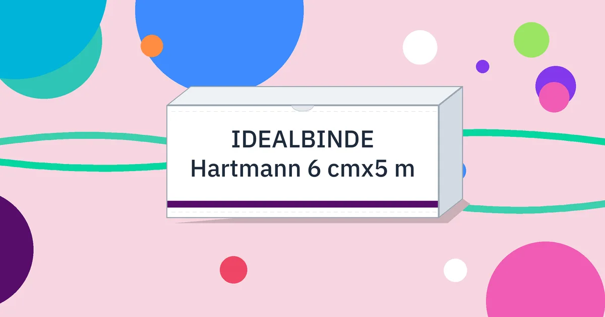 Symbolbild: Packung mit der Aufschrift IDEALBINDE Hartmann 6 cmx5 m (PZN 01574329) – Verfügbarkeit und Bezug in Apotheken in Frankfurt am Main