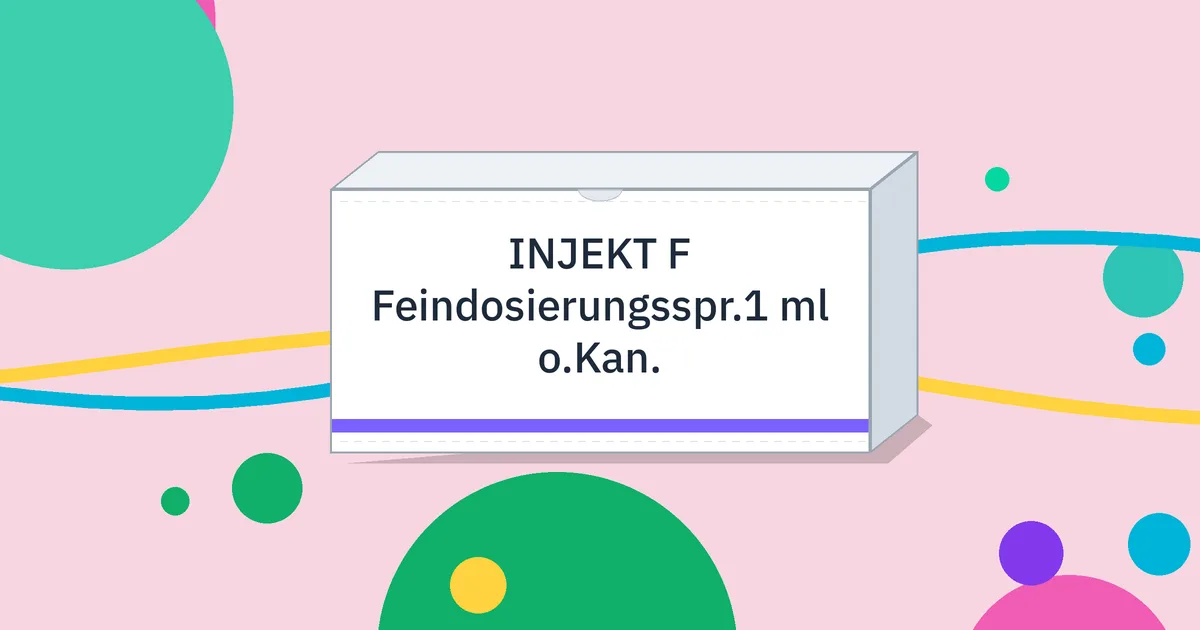 Symbolbild: Packung mit der Aufschrift INJEKT F Feindosierungsspr.1 ml o.Kan. (PZN 00896456) – Verfügbarkeit und Bezug in Apotheken in Frankfurt am Main