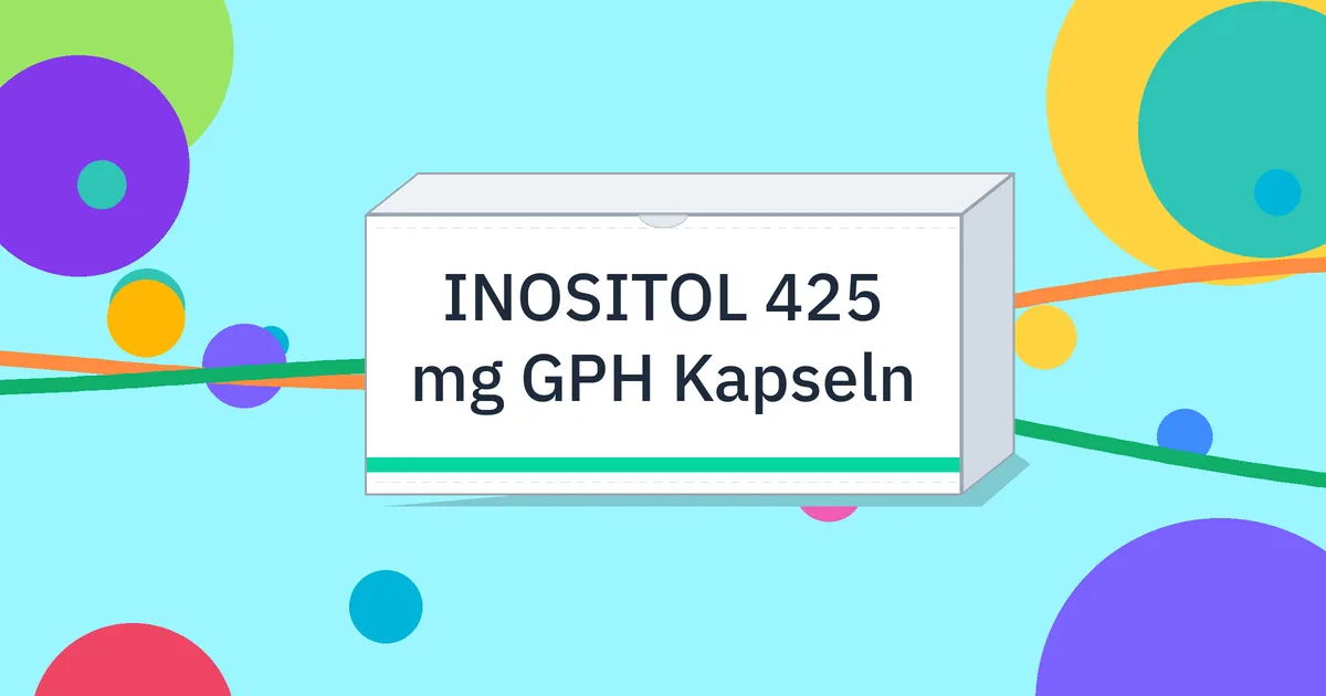 Symbolbild: Packung mit der Aufschrift INOSITOL 425 mg GPH Kapseln (PZN 07603380) – Verfügbarkeit und Bezug in Apotheken in Frankfurt am Main