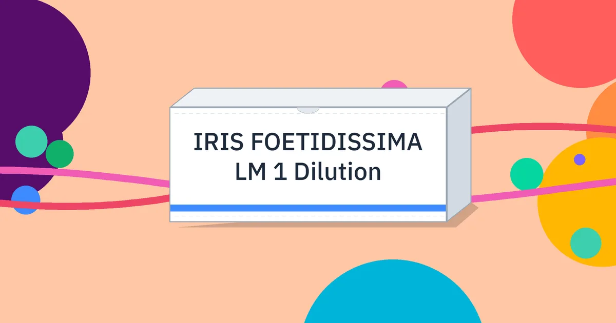 Symbolbild: Packung mit der Aufschrift IRIS FOETIDISSIMA LM 1 Dilution (PZN 12913757) – Verfügbarkeit und Bezug in Apotheken in Frankfurt am Main