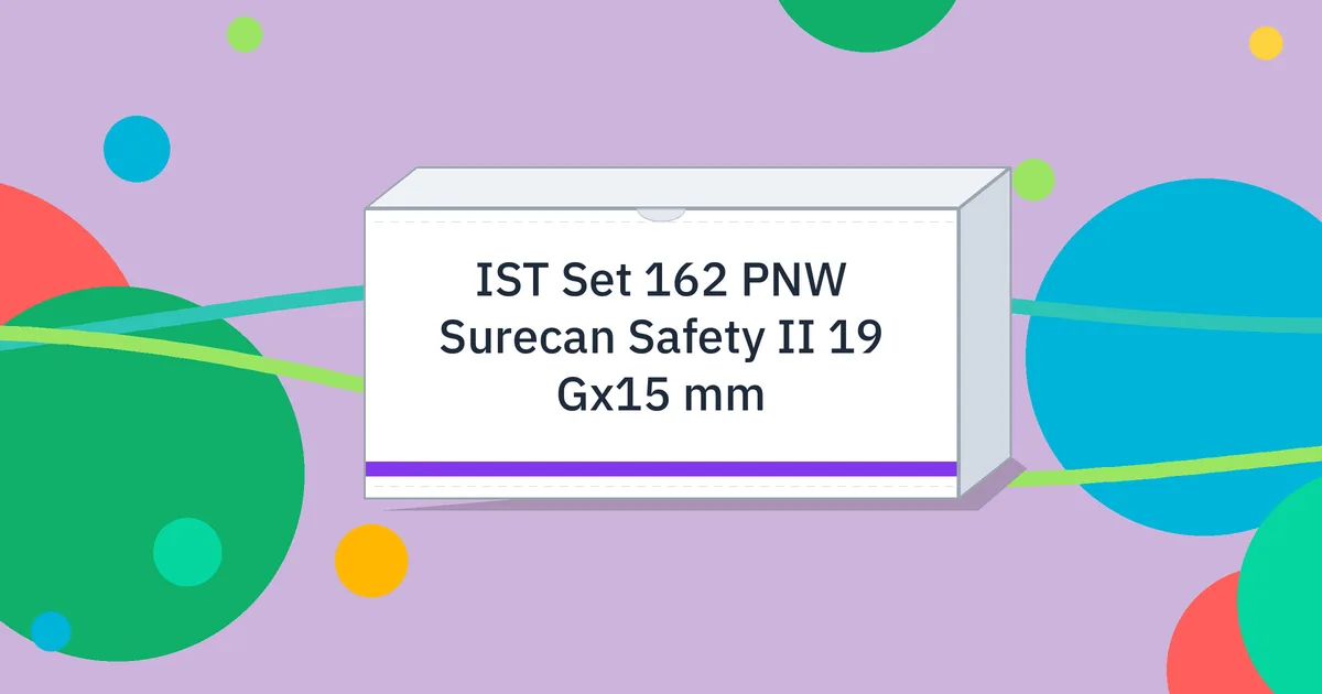 Symbolbild: Packung mit der Aufschrift IST Set 162 PNW Surecan Safety II 19 Gx15 mm (PZN 15239209) – Verfügbarkeit und Bezug in Apotheken in Frankfurt am Main