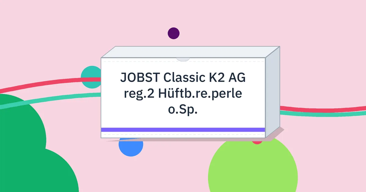 Symbolbild: Packung mit der Aufschrift JOBST Classic K2 AG reg.2 Hüftb.re.perle o.Sp. (PZN 13067276) – Verfügbarkeit und Bezug in Apotheken in Frankfurt am Main