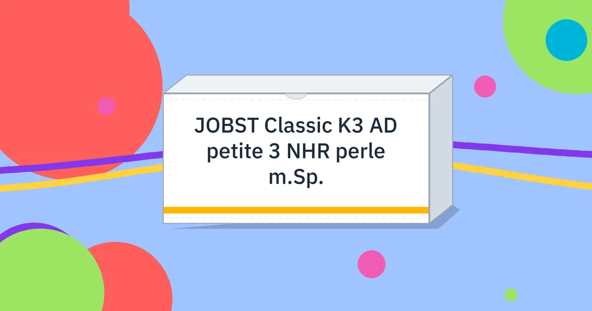 Symbolbild: Packung mit der Aufschrift JOBST Classic K3 AD petite 3 NHR perle m.Sp. (PZN 13069826) – Verfügbarkeit und Bezug in Apotheken in Frankfurt am Main