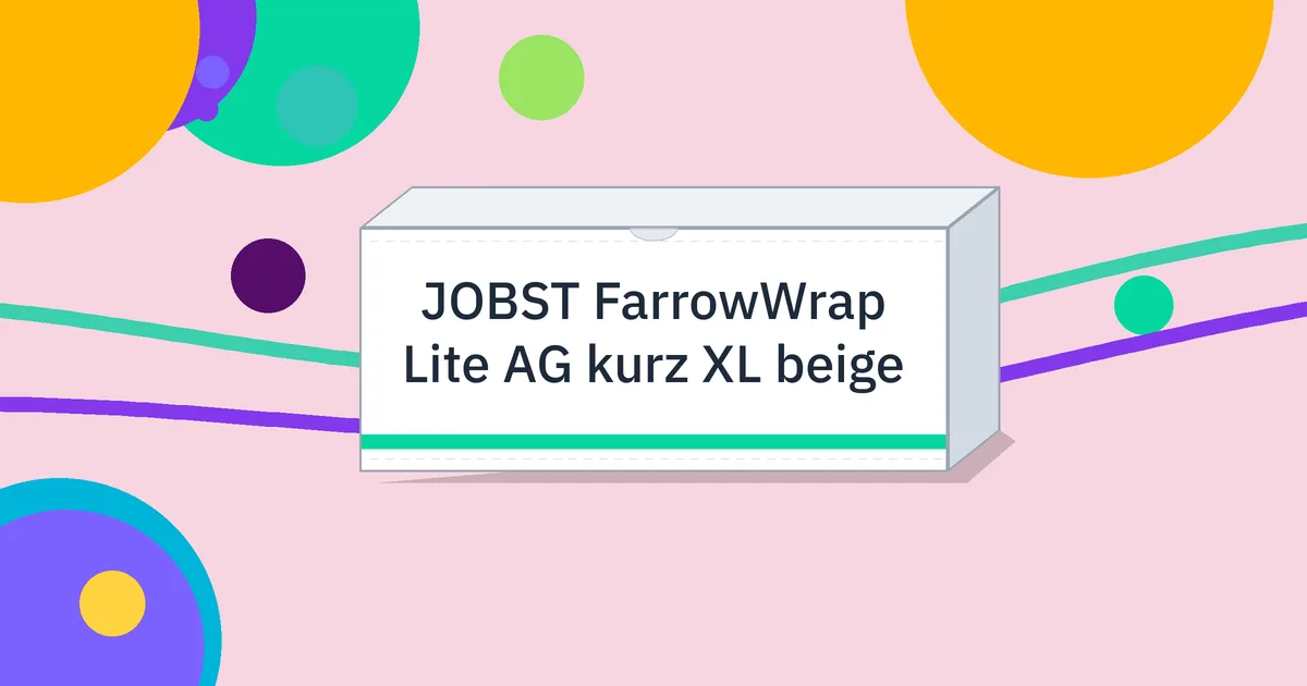 Symbolbild: Packung mit der Aufschrift JOBST FarrowWrap Lite AG kurz XL beige (PZN 13870754) – Verfügbarkeit und Bezug in Apotheken in Frankfurt am Main