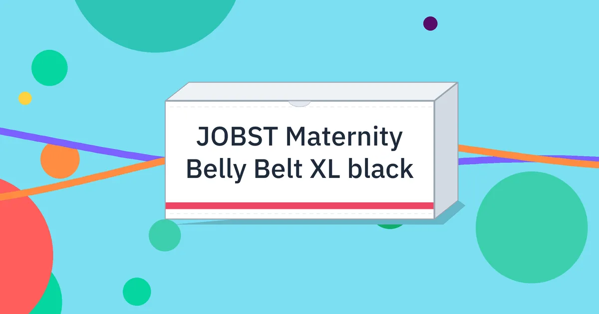Symbolbild: Packung mit der Aufschrift JOBST Maternity Belly Belt XL black (PZN 18311309) – Verfügbarkeit und Bezug in Apotheken in Frankfurt am Main
