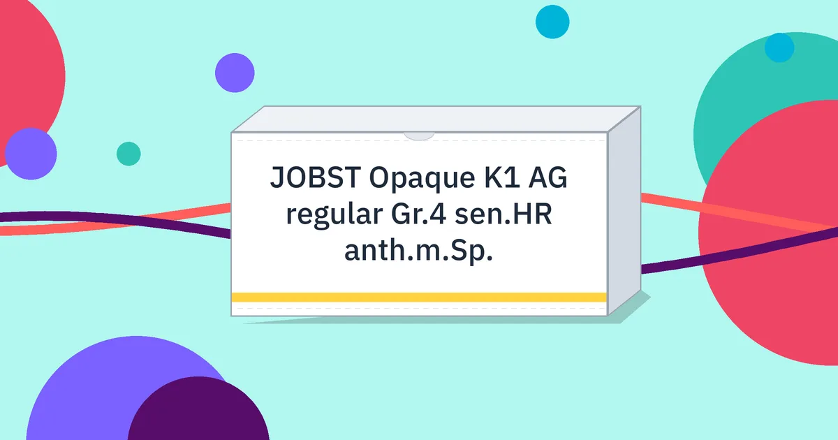 Symbolbild: Packung mit der Aufschrift JOBST Opaque K1 AG regular Gr.4 sen.HR anth.m.Sp. (PZN 16264942) – Verfügbarkeit und Bezug in Apotheken in Frankfurt am Main
