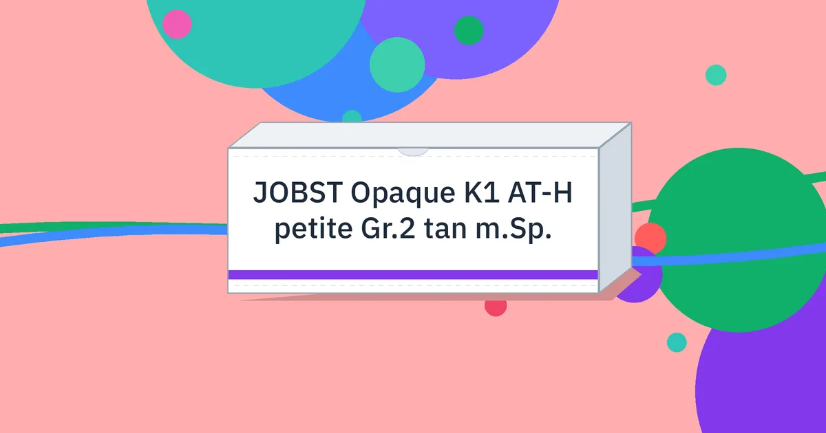 Symbolbild: Packung mit der Aufschrift JOBST Opaque K1 AT-H petite Gr.2 tan m.Sp. (PZN 16276738) – Verfügbarkeit und Bezug in Apotheken in Frankfurt am Main
