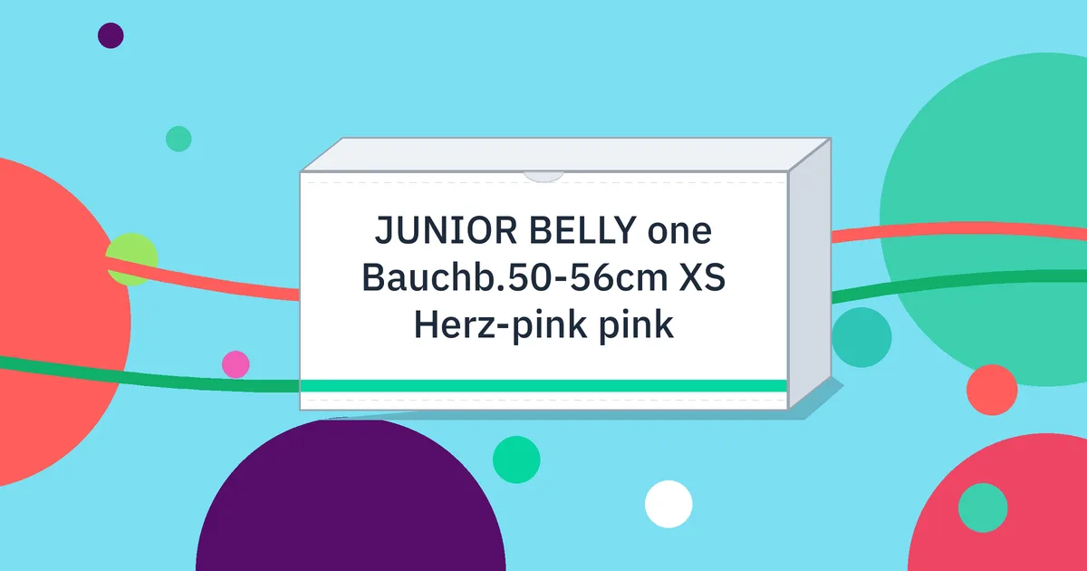 Symbolbild: Packung mit der Aufschrift JUNIOR BELLY one Bauchb.50-56cm XS Herz-pink pink (PZN 13247765) – Verfügbarkeit und Bezug in Apotheken in Frankfurt am Main