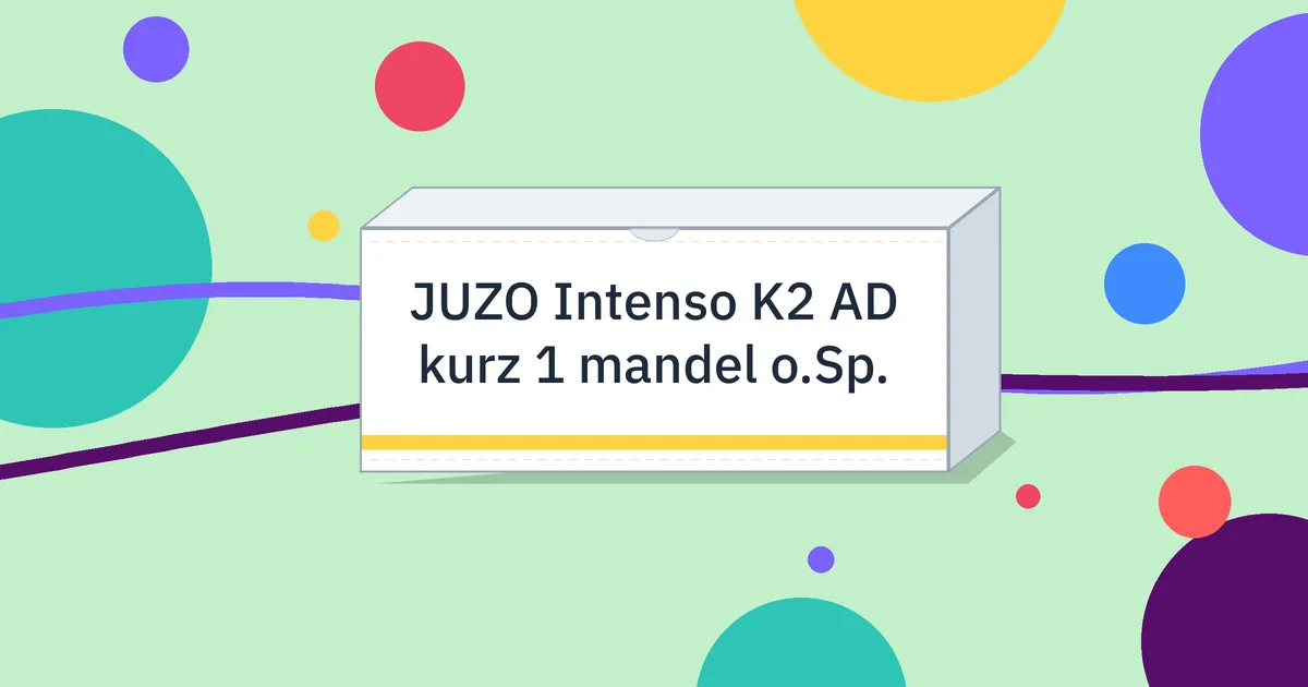 Symbolbild: Packung mit der Aufschrift JUZO Intenso K2 AD kurz 1 mandel o.Sp. (PZN 18618137) – Verfügbarkeit und Bezug in Apotheken in Frankfurt am Main