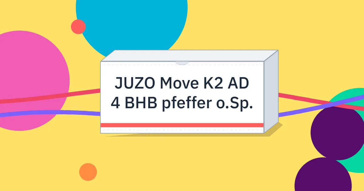 Symbolbild: Packung mit der Aufschrift JUZO Move K2 AD 4 BHB pfeffer o.Sp. (PZN 16341625) – Verfügbarkeit und Bezug in Apotheken in Frankfurt am Main