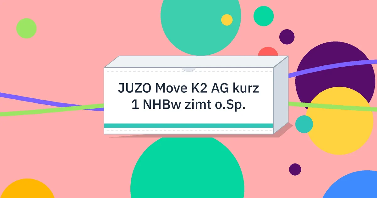 Symbolbild: Packung mit der Aufschrift JUZO Move K2 AG kurz 1 NHBw zimt o.Sp. (PZN 18529008) – Verfügbarkeit und Bezug in Apotheken in Frankfurt am Main