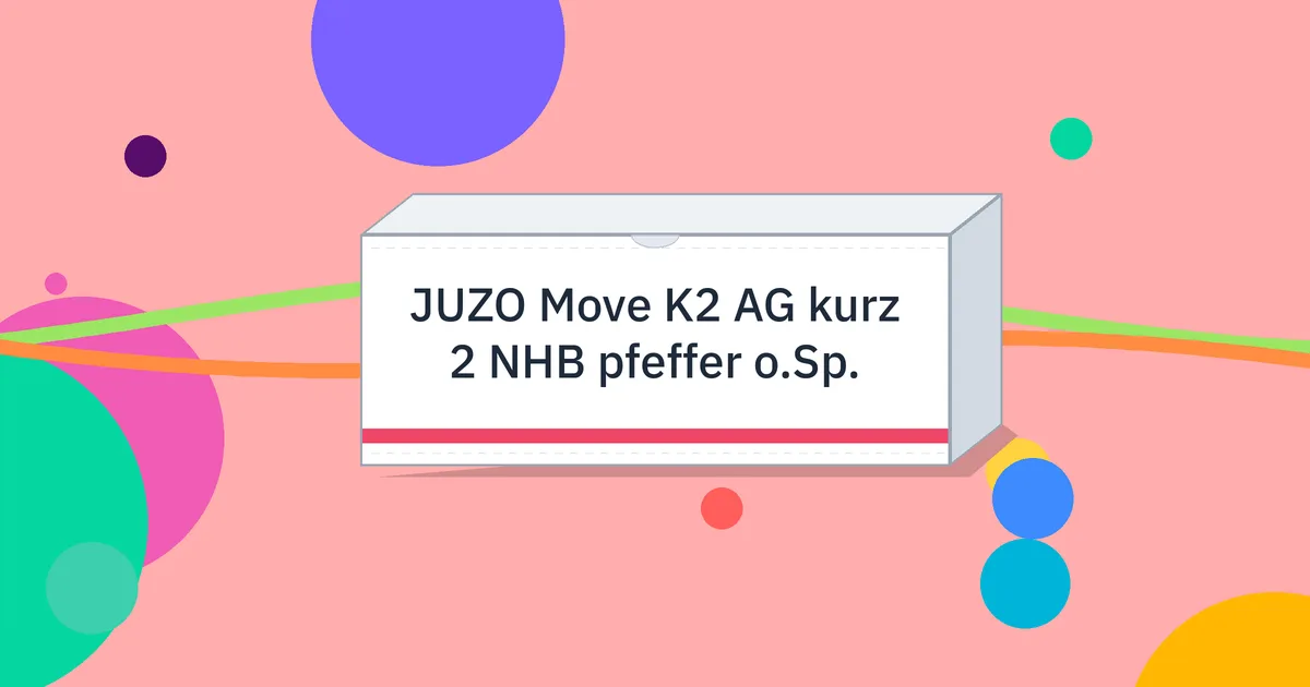 Symbolbild: Packung mit der Aufschrift JUZO Move K2 AG kurz 2 NHB pfeffer o.Sp. (PZN 16638897) – Verfügbarkeit und Bezug in Apotheken in Frankfurt am Main
