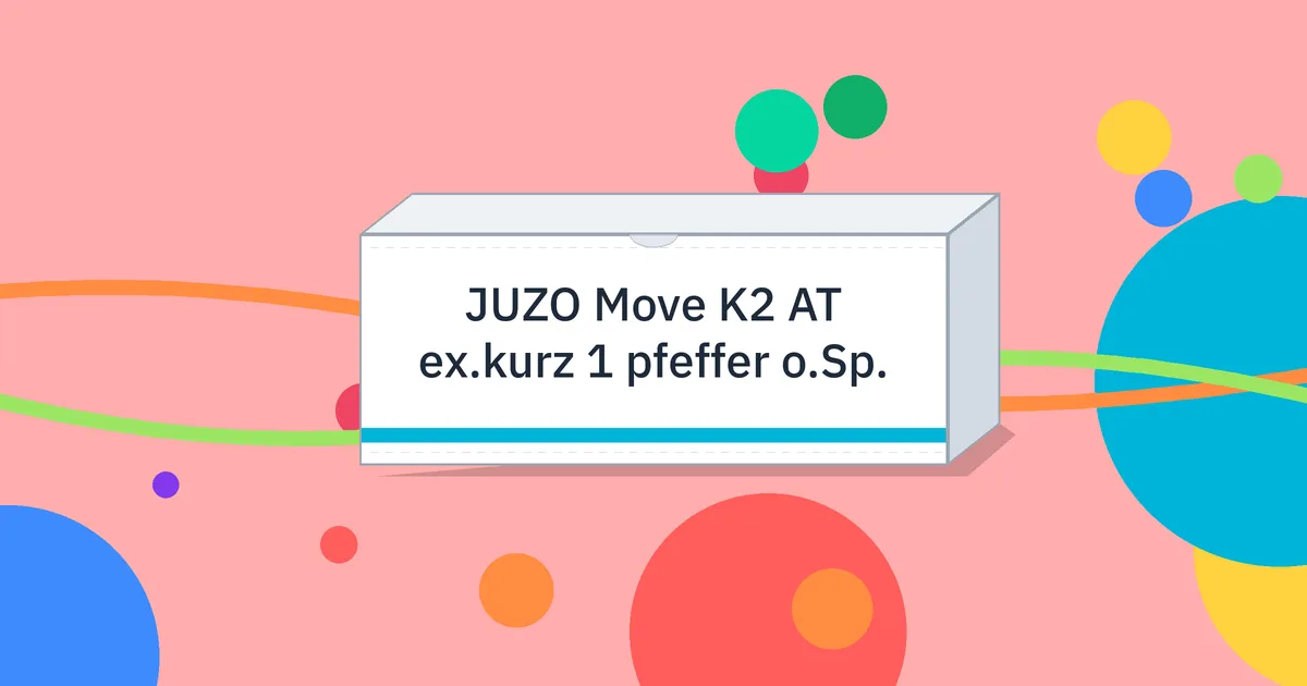 Symbolbild: Packung mit der Aufschrift JUZO Move K2 AT ex.kurz 1 pfeffer o.Sp. (PZN 20672121) – Verfügbarkeit und Bezug in Apotheken in Frankfurt am Main