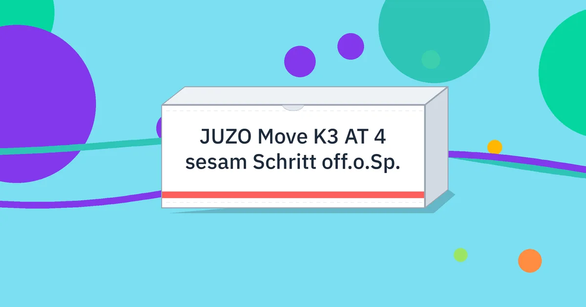 Symbolbild: Packung mit der Aufschrift JUZO Move K3 AT 4 sesam Schritt off.o.Sp. (PZN 20678997) – Verfügbarkeit und Bezug in Apotheken in Frankfurt am Main