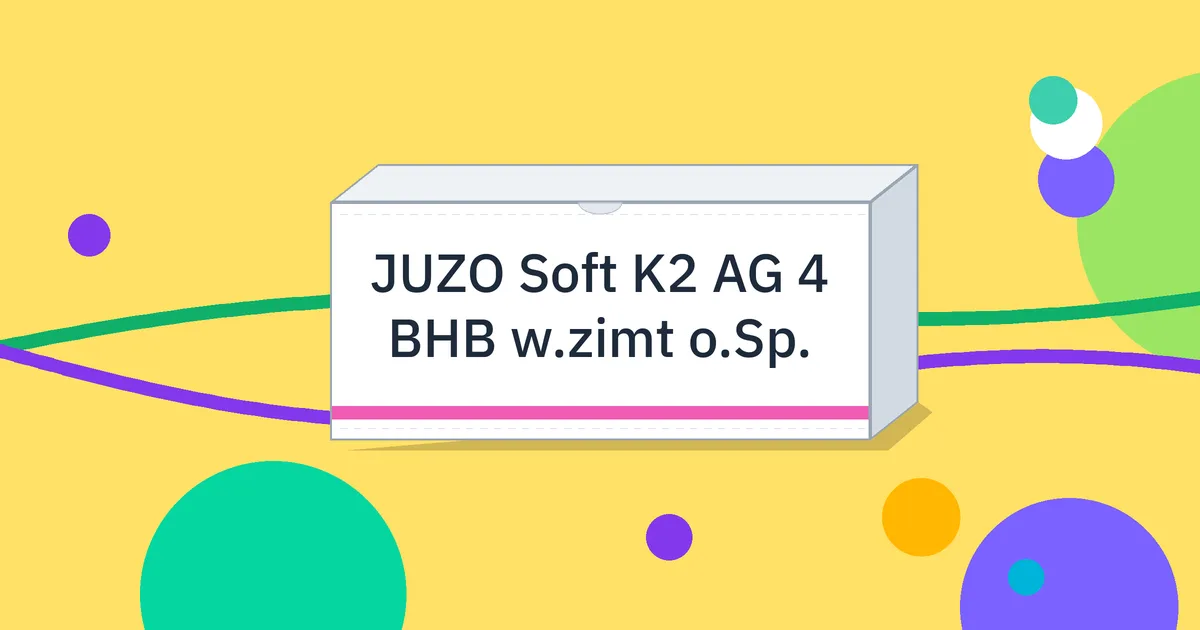 Symbolbild: Packung mit der Aufschrift JUZO Soft K2 AG 4 BHB w.zimt o.Sp. (PZN 14841312) – Verfügbarkeit und Bezug in Apotheken in Frankfurt am Main
