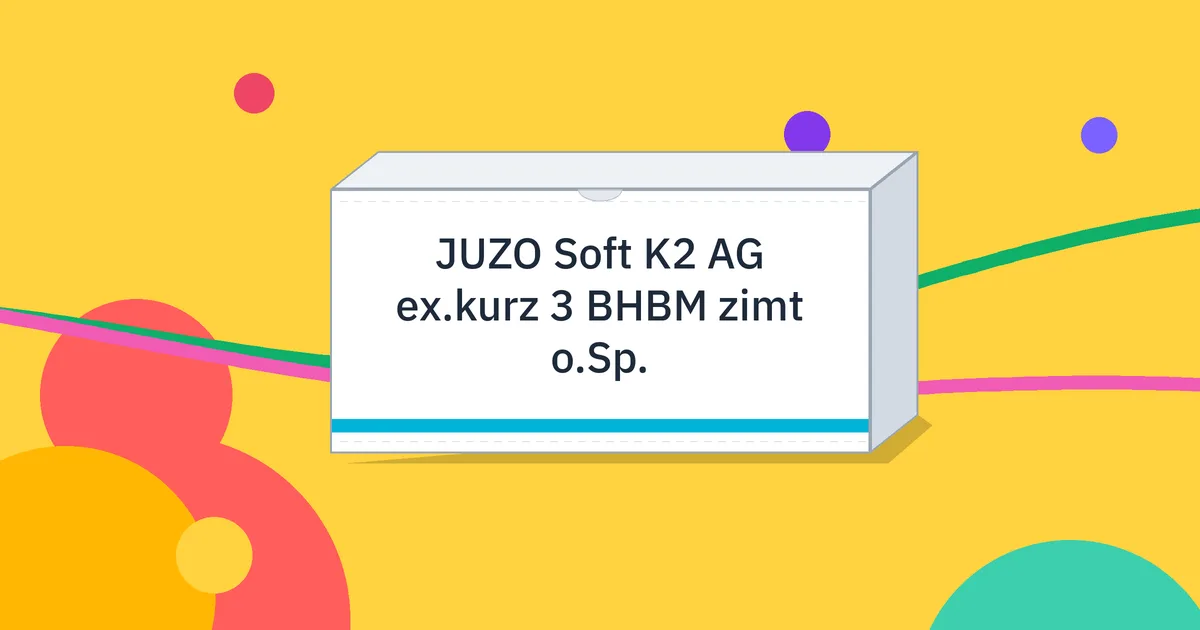 Symbolbild: Packung mit der Aufschrift JUZO Soft K2 AG ex.kurz 3 BHBM zimt o.Sp. (PZN 14862142) – Verfügbarkeit und Bezug in Apotheken in Frankfurt am Main