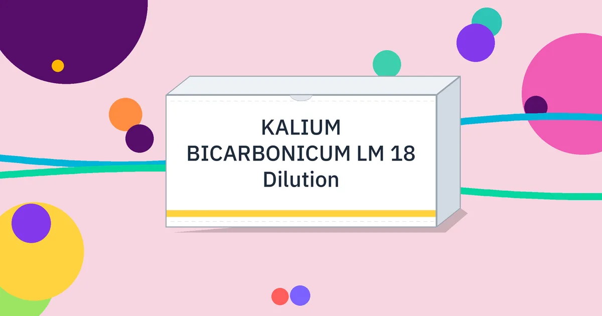 Symbolbild: Packung mit der Aufschrift KALIUM BICARBONICUM LM 18 Dilution (PZN 13783512) – Verfügbarkeit und Bezug in Apotheken in Frankfurt am Main