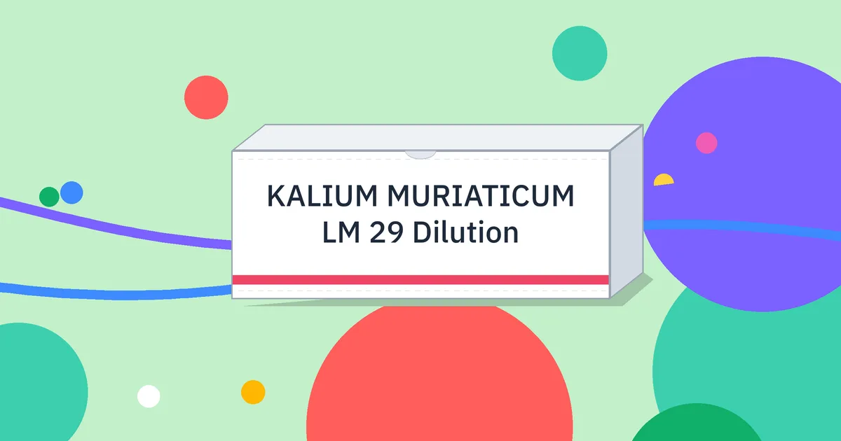Symbolbild: Packung mit der Aufschrift KALIUM MURIATICUM LM 29 Dilution (PZN 12923017) – Verfügbarkeit und Bezug in Apotheken in Frankfurt am Main