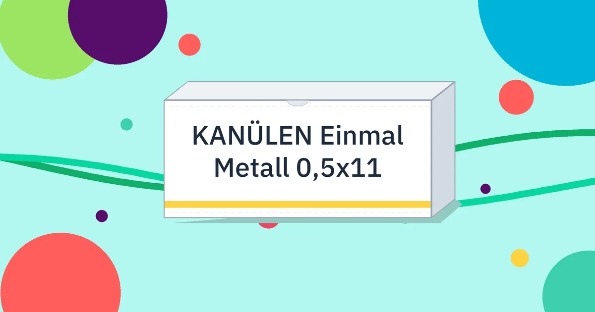 Symbolbild: Packung mit der Aufschrift KANÜLEN Einmal Metall 0,5x11 (PZN 01729594) – Verfügbarkeit und Bezug in Apotheken in Frankfurt am Main