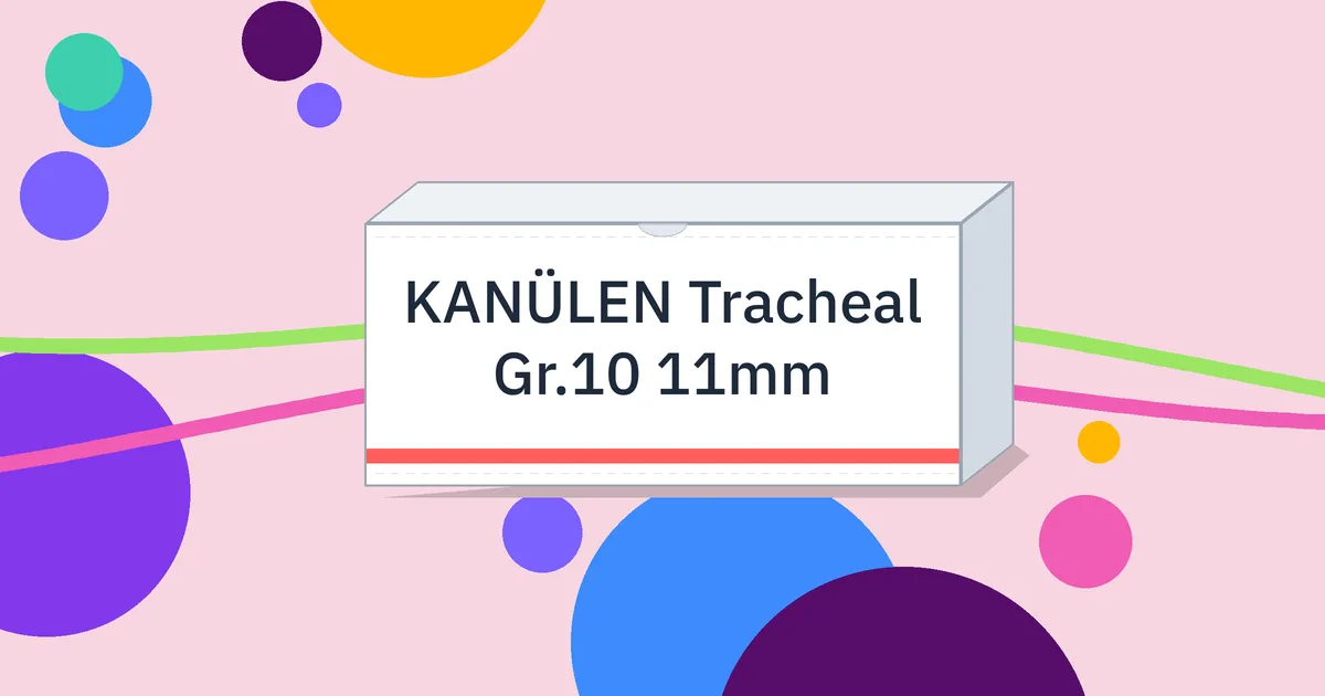 Symbolbild: Packung mit der Aufschrift KANÜLEN Tracheal Gr.10 11mm (PZN 02441197) – Verfügbarkeit und Bezug in Apotheken in Frankfurt am Main