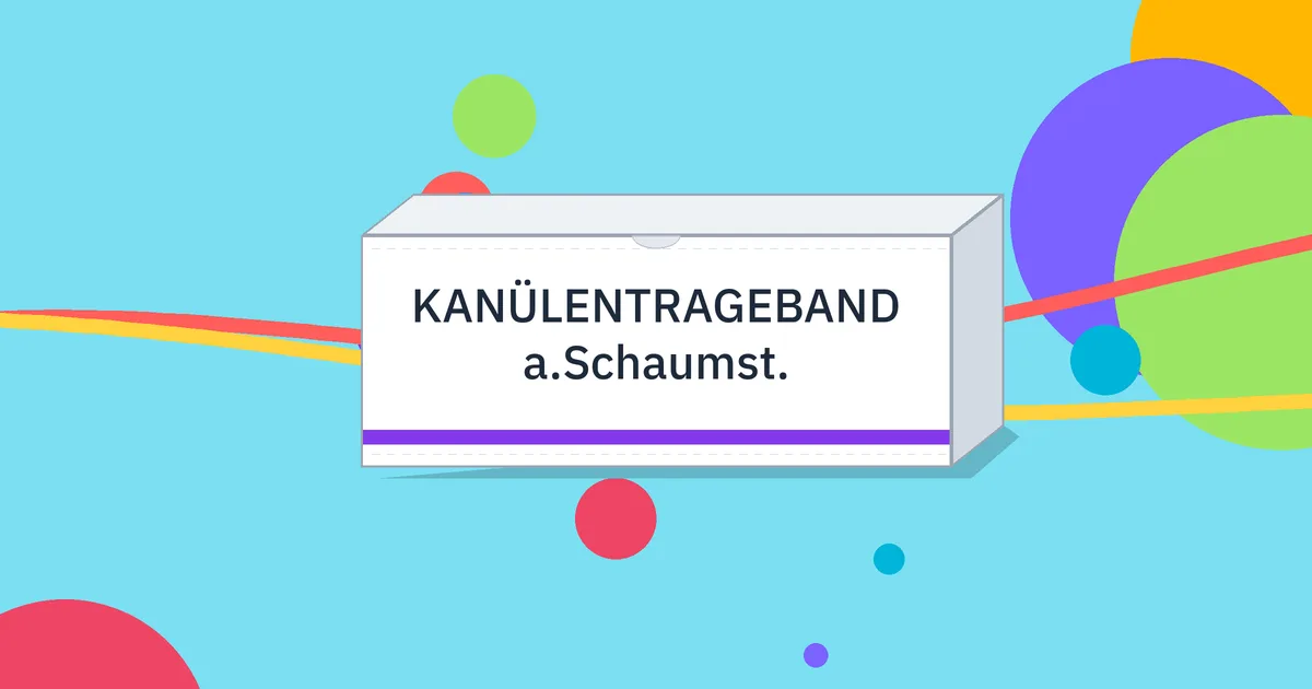 Symbolbild: Packung mit der Aufschrift KANÜLENTRAGEBAND a.Schaumst. (PZN 06303500) – Verfügbarkeit und Bezug in Apotheken in Frankfurt am Main