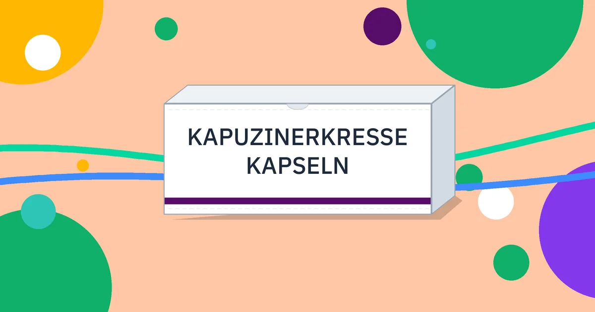 Symbolbild: Packung mit der Aufschrift KAPUZINERKRESSE KAPSELN (PZN 11027077) – Verfügbarkeit und Bezug in Apotheken in Frankfurt am Main