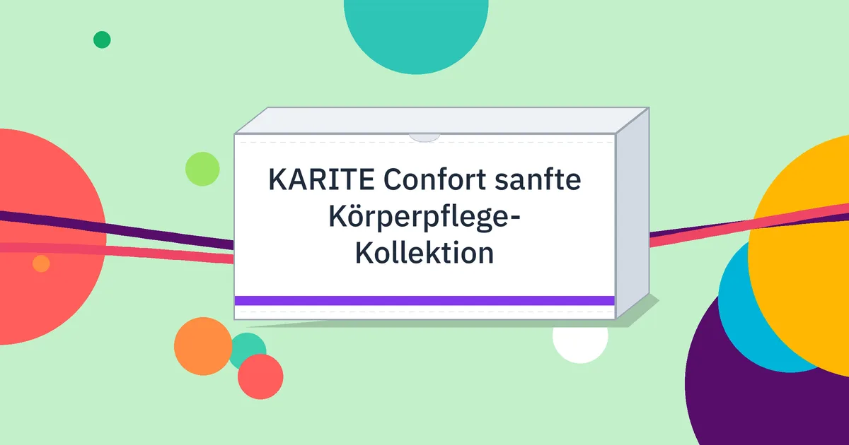 Symbolbild: Packung mit der Aufschrift KARITE Confort sanfte Körperpflege-Kollektion (PZN 20910885) – Verfügbarkeit und Bezug in Apotheken in Frankfurt am Main