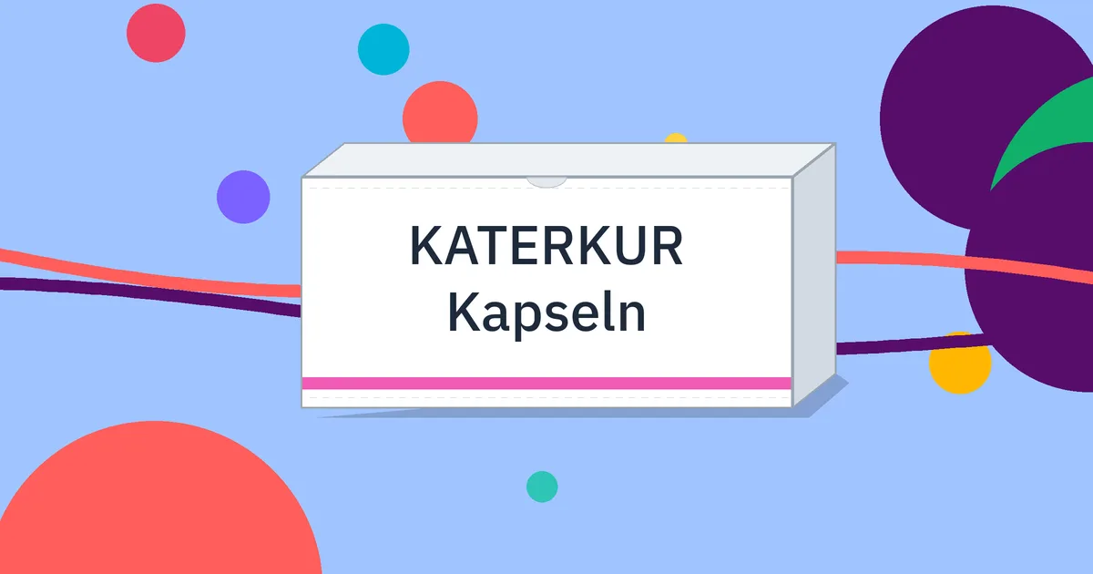Symbolbild: Packung mit der Aufschrift KATERKUR Kapseln (PZN 19337506) – Verfügbarkeit und Bezug in Apotheken in Frankfurt am Main